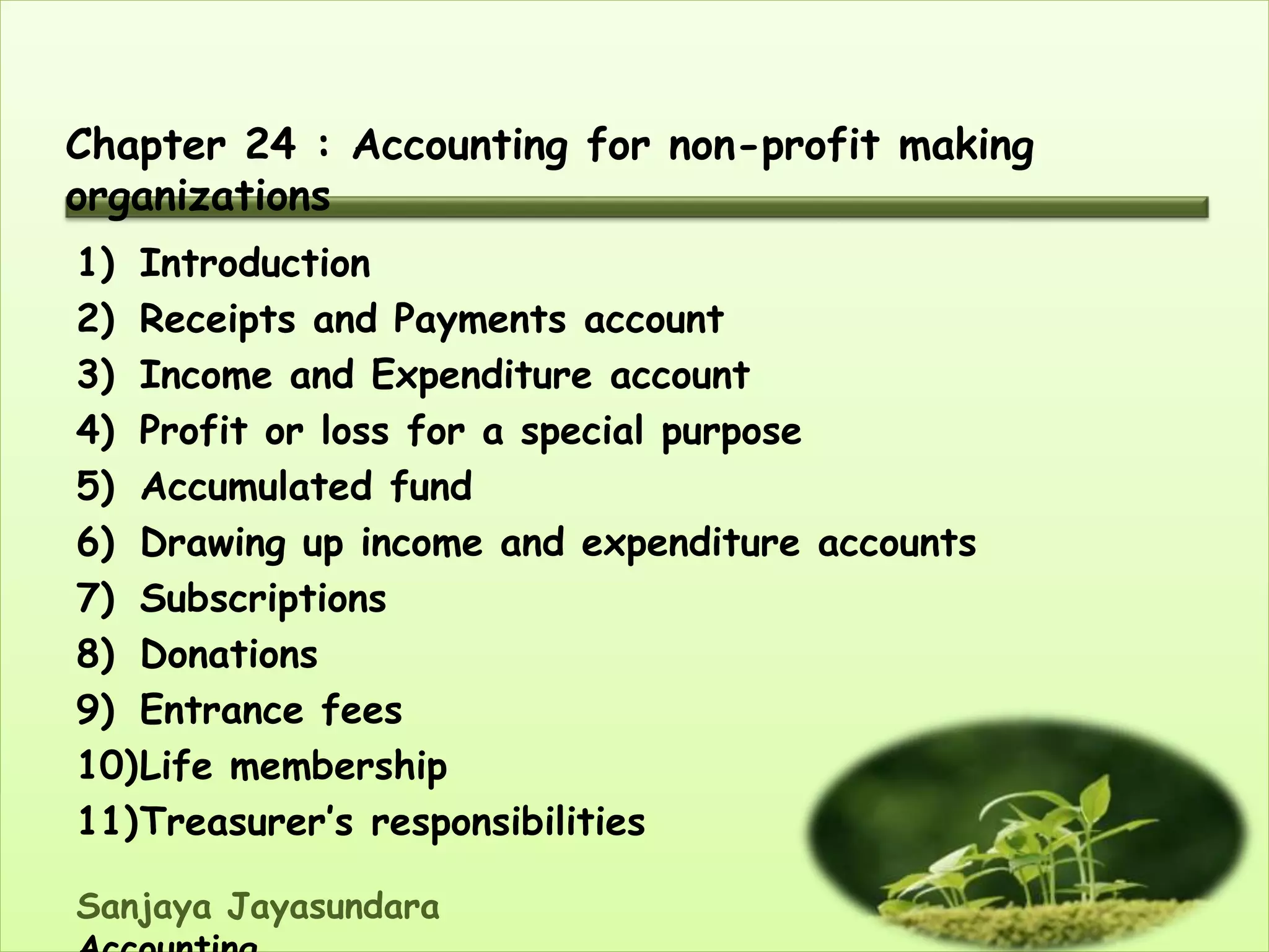Accounting for non profit making organisations | PPTX