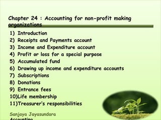 Accounting for non profit making organisations | PPTX