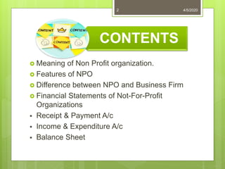 Accounting for Non Profit Organization Class 12- Part 1 | PPTX