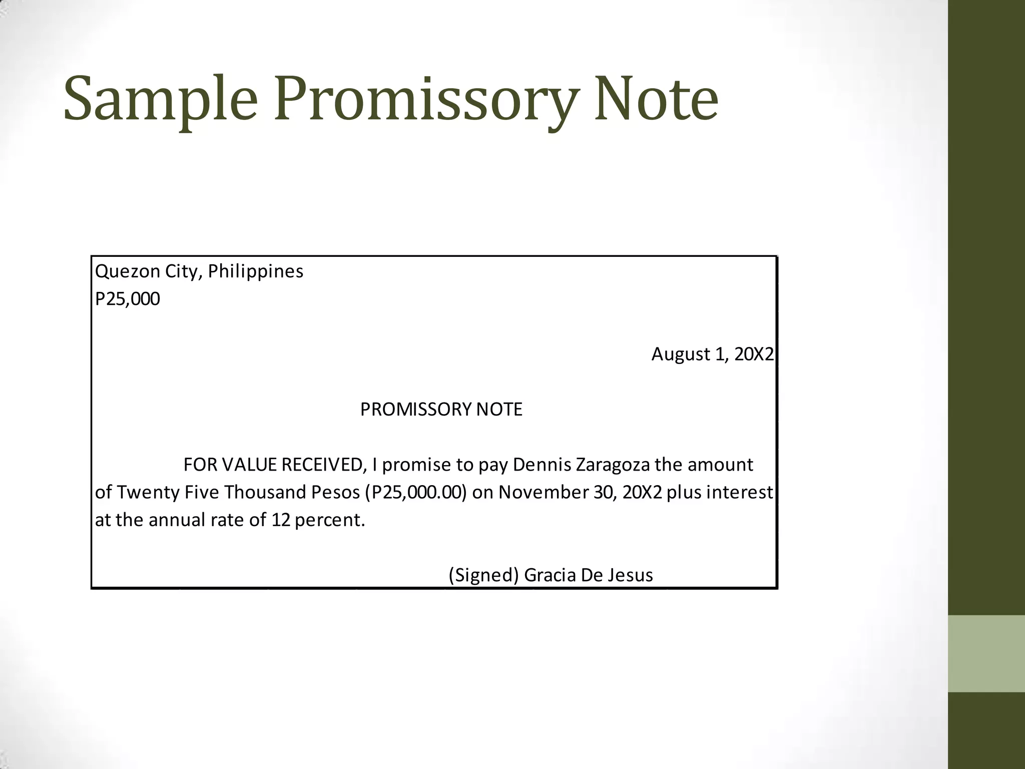 Accounting for promissory notes 07292013 | PPTX