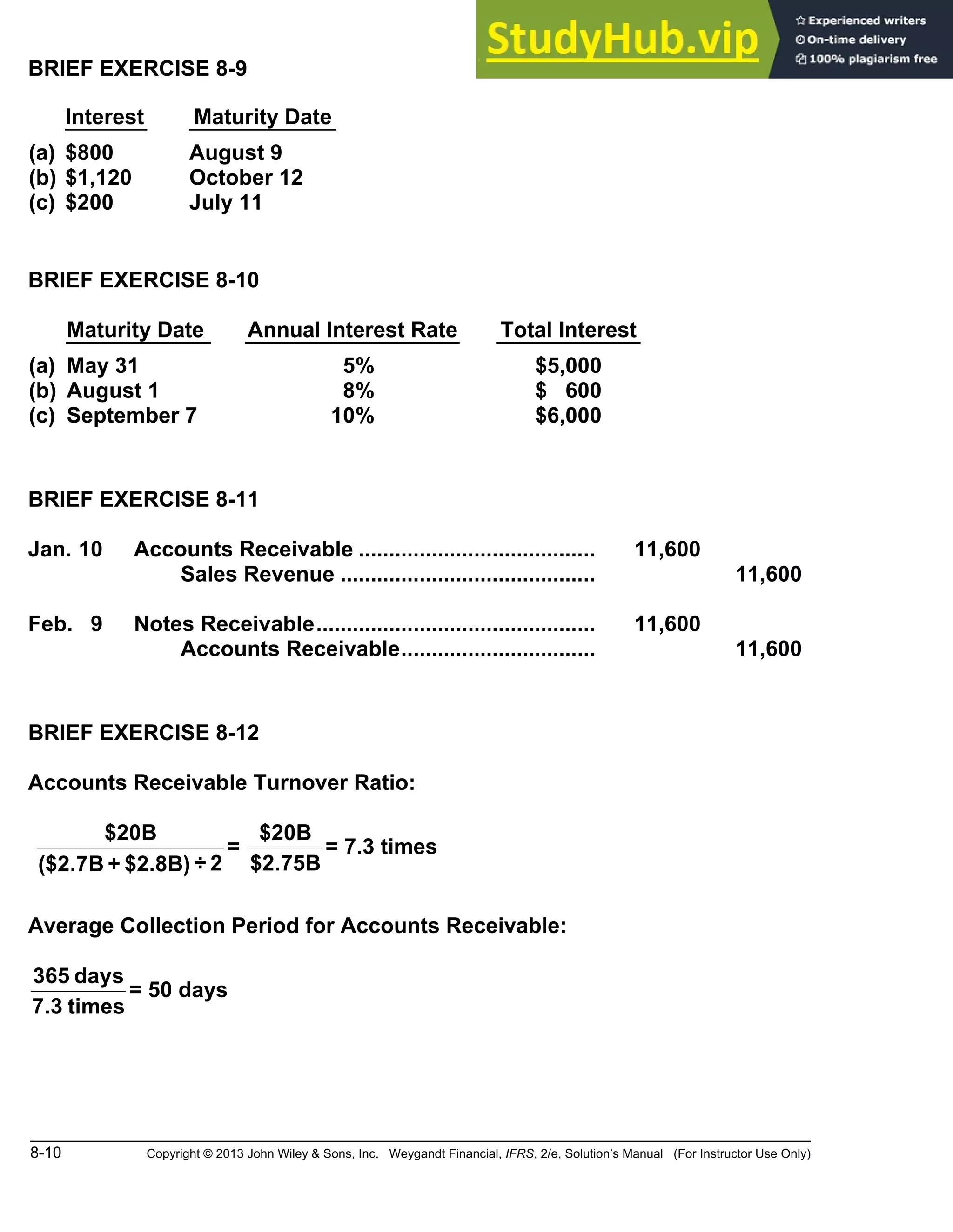 Accounting for Receivables ASSIGNMENT CLASSIFICATION TABLE Learning Objectives Questions Brief ...