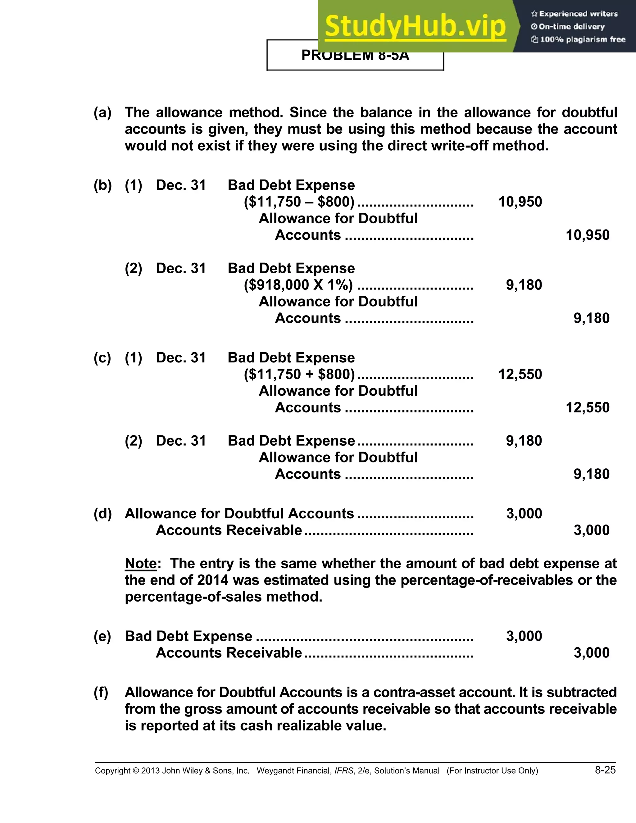 Accounting for Receivables ASSIGNMENT CLASSIFICATION TABLE Learning Objectives Questions Brief ...