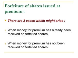 Forfeiture of Shares : Company Accounts | PPT