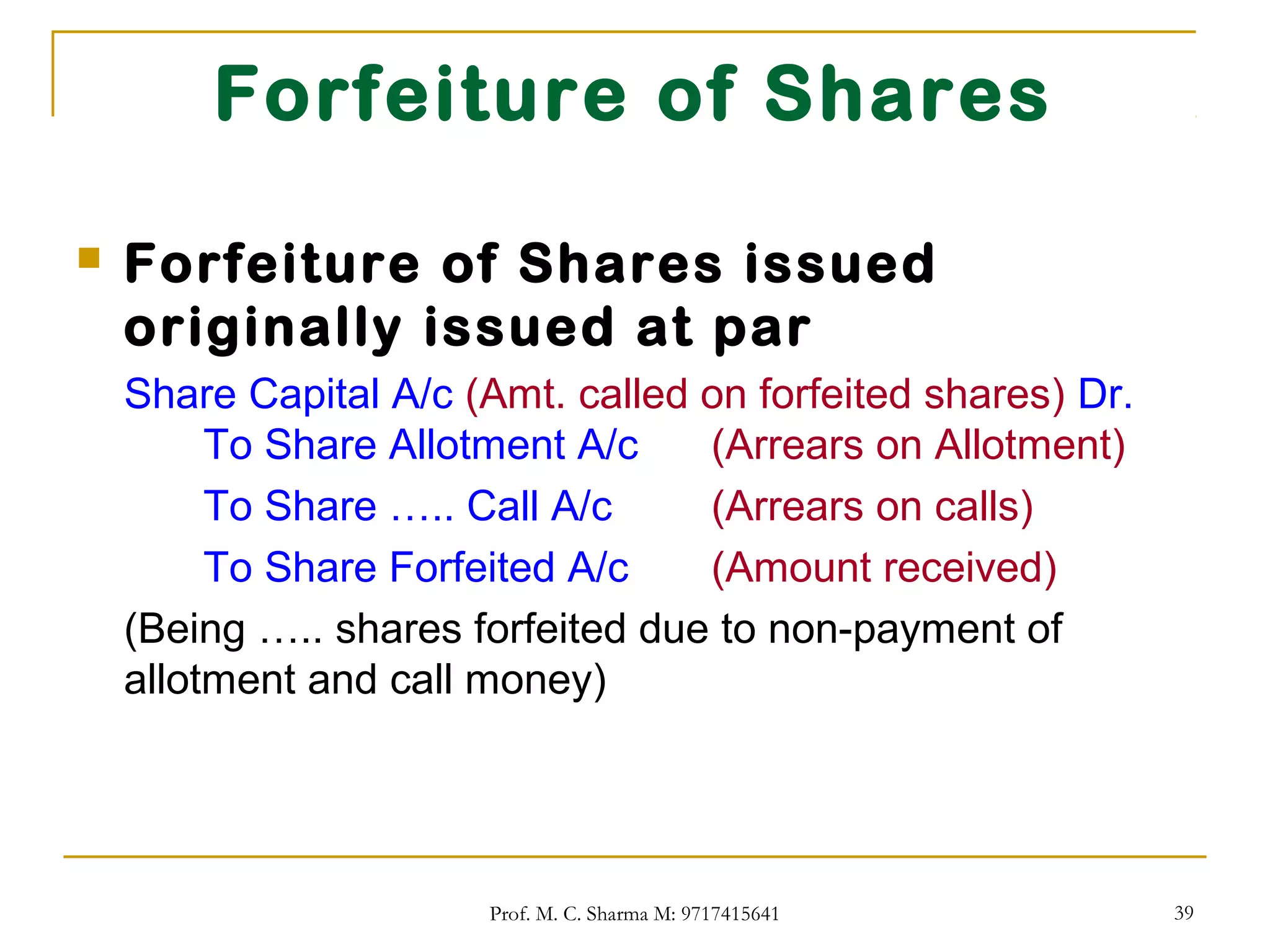 Accounting for share capital | PPT