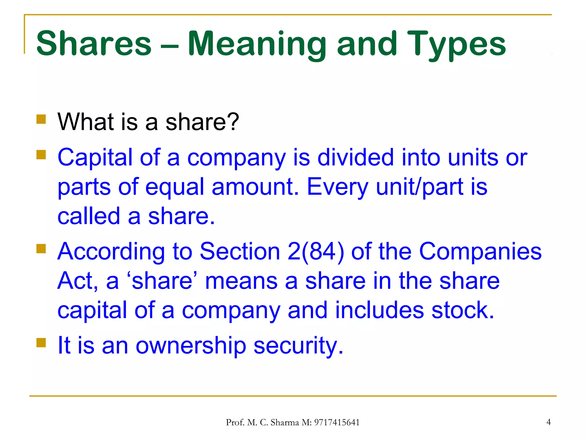 Accounting for share capital | PPT