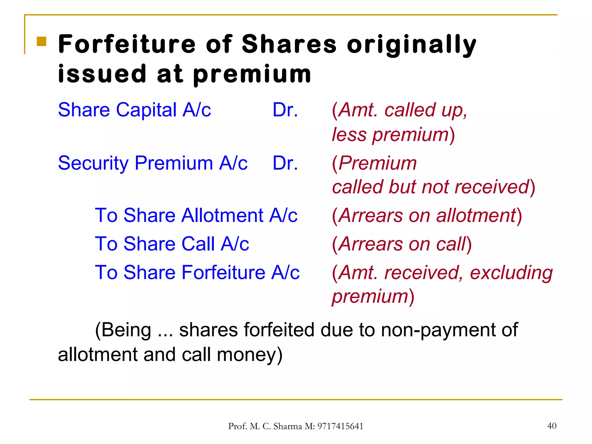 Accounting for share capital | PPT