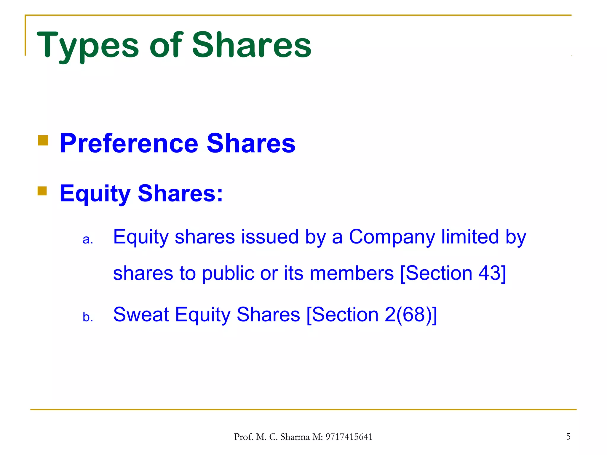 Accounting for share capital | PPT