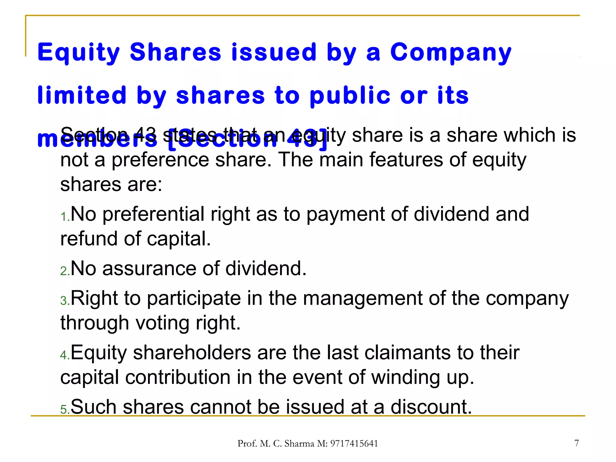 Accounting for share capital | PPT