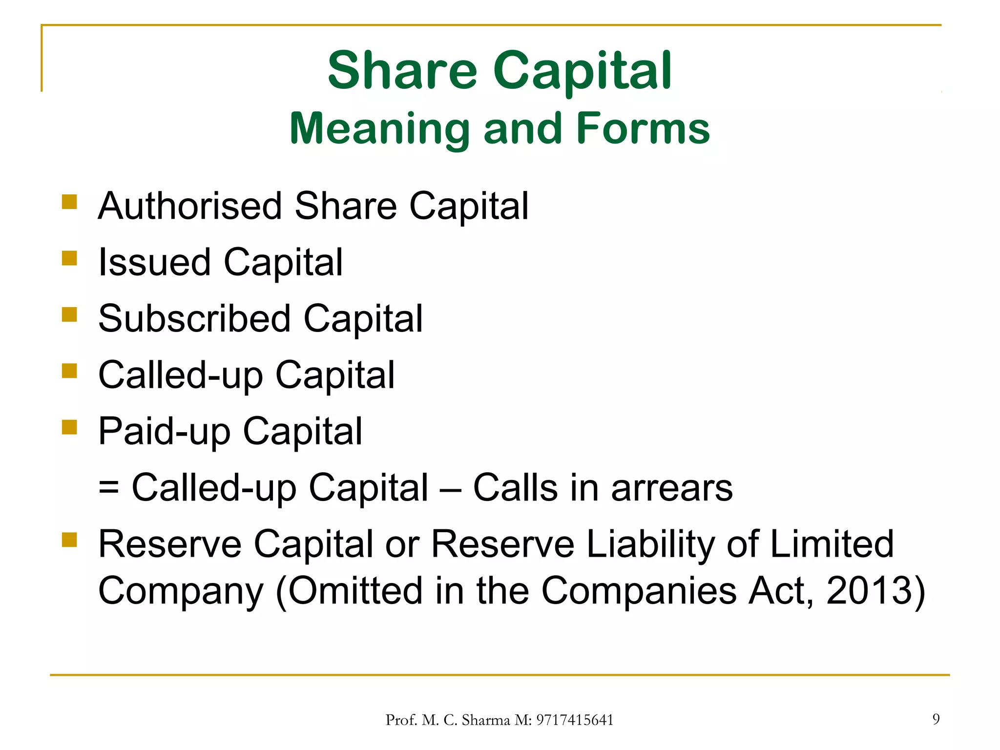 Accounting for share capital | PPT