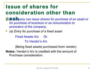 Accounting for share capital | PPT