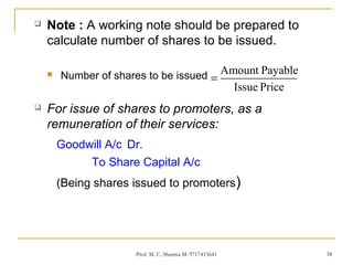Accounting for share capital | PPT