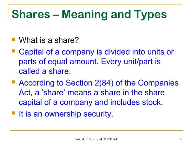 Accounting for share capital | PPT | Stocks and Bonds | Personal Investing