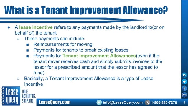Accounting for tenant improvement allowances | PPT