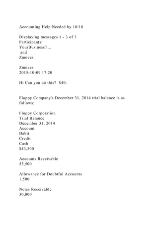 Accounting Help Needed by 1010Displaying messages 1 - 3 of 3P.docx