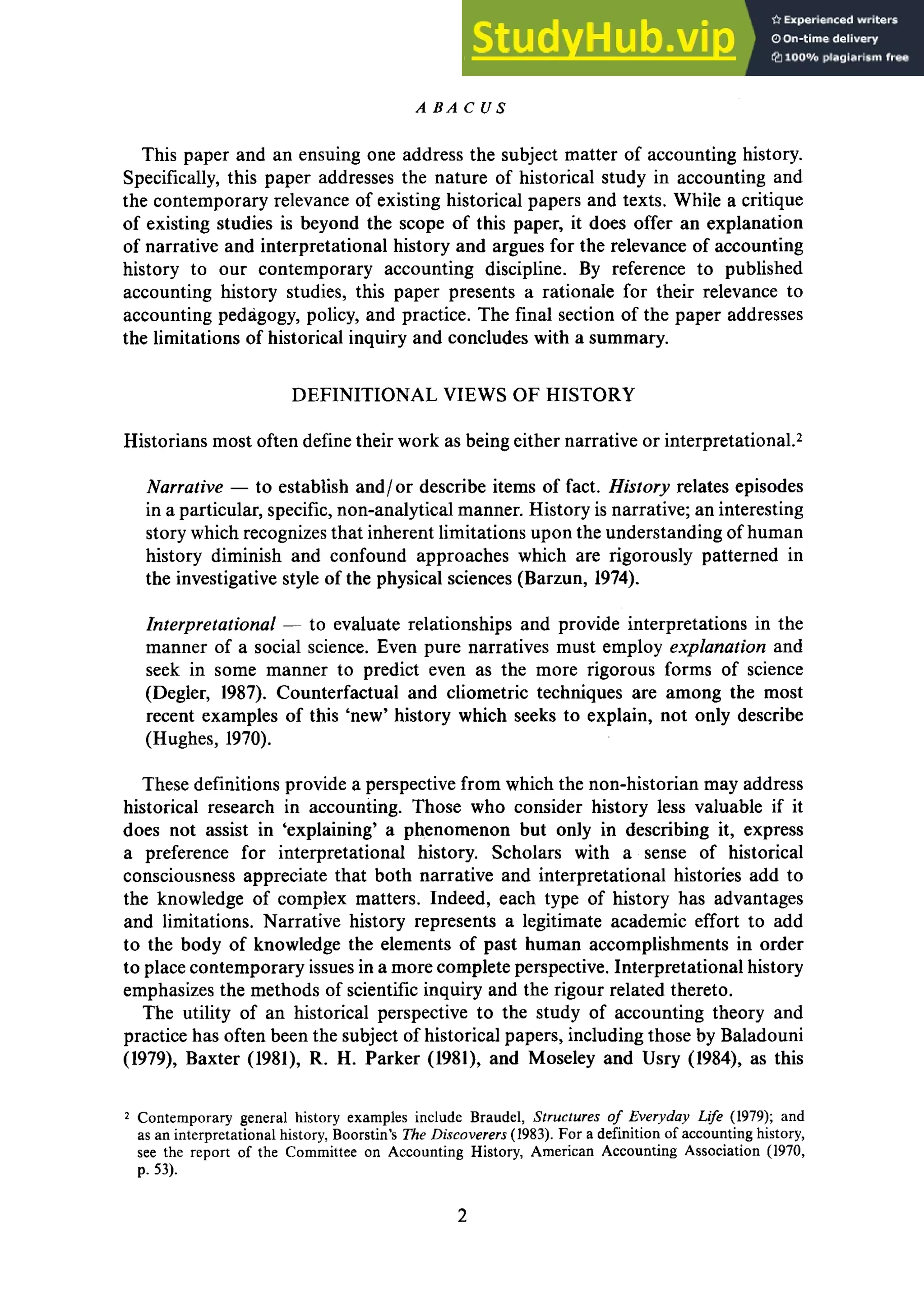 Accounting History Definition And Relevance | PDF