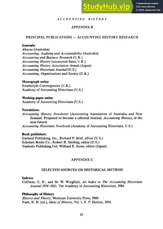 Accounting History Definition And Relevance | PDF