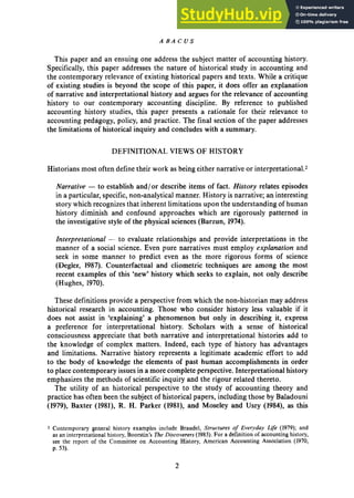 Accounting History Definition And Relevance | PDF
