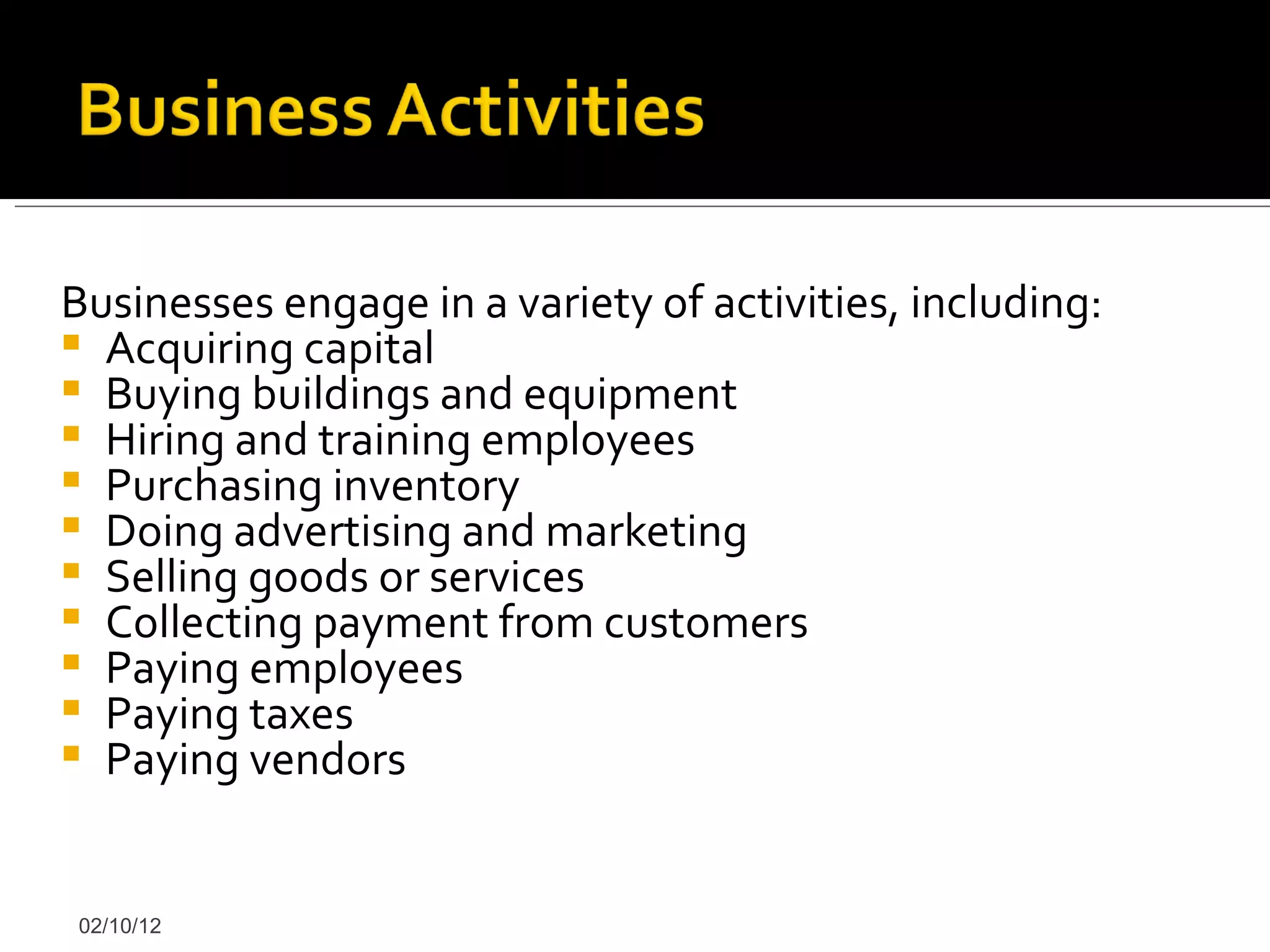 Accounting information systems overview of business processes | PPT