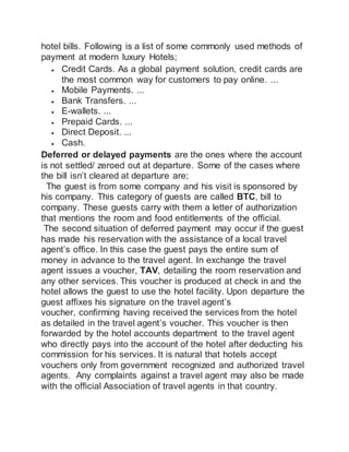 Accounting in Hotel Front Office: Concept Notes | DOCX