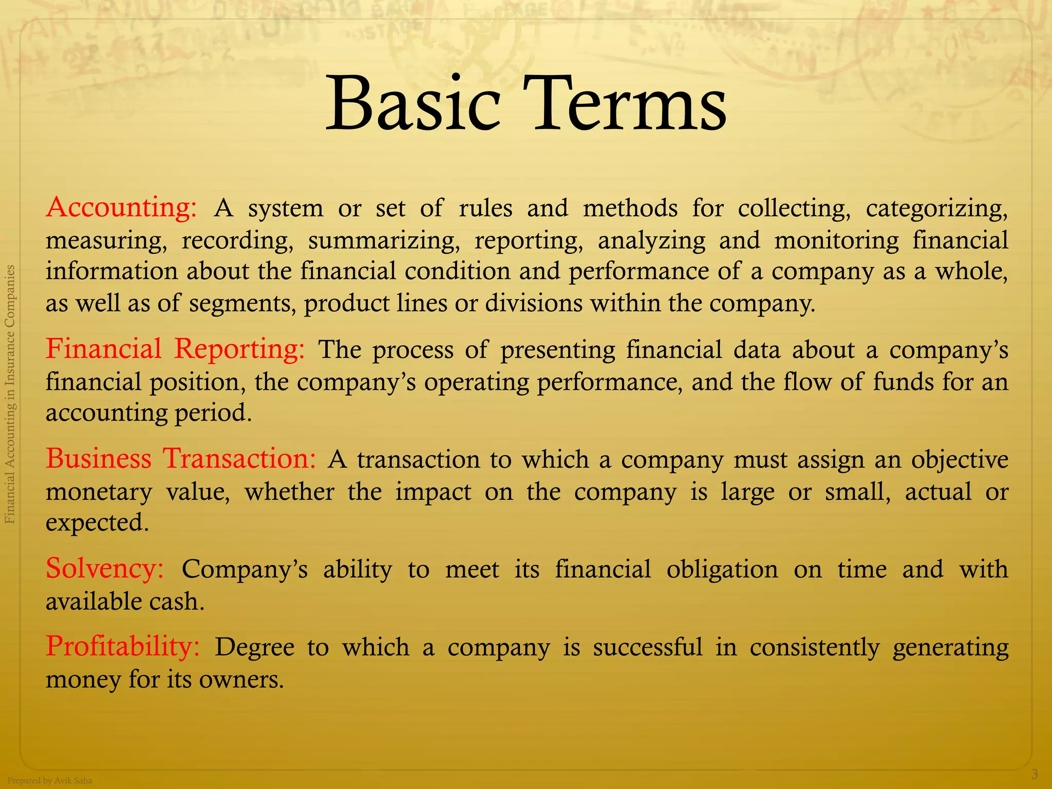 Accounting in insurance companies basic concepts | PDF