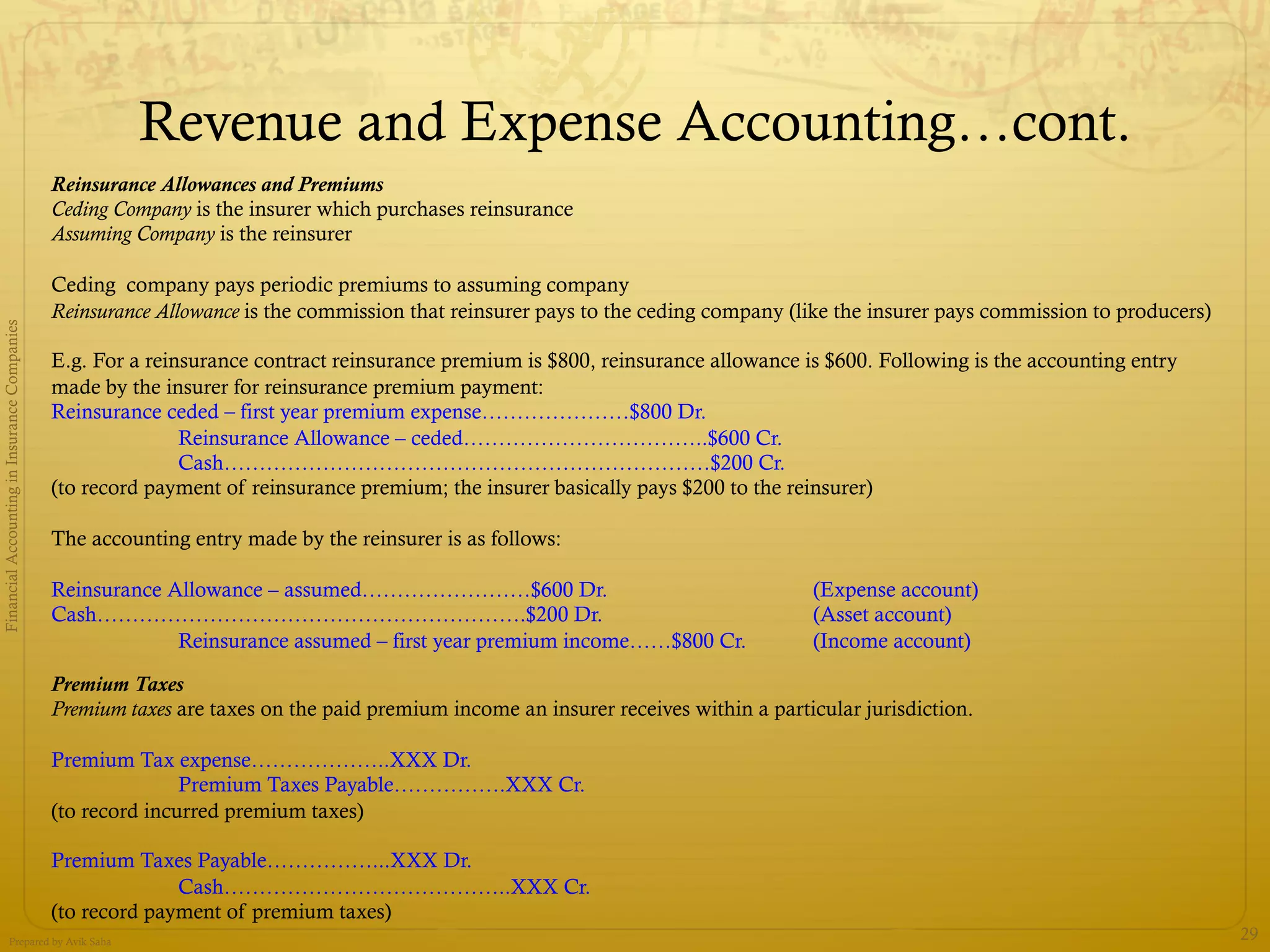 Accounting in insurance companies basic concepts | PDF