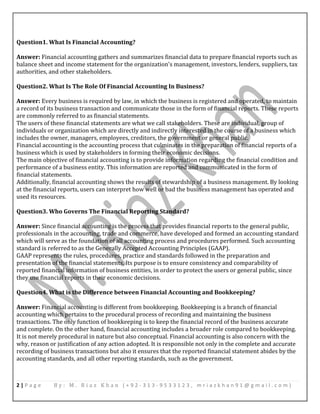 Accounting interview questions and answers by m riaz khan | PDF | Free ...