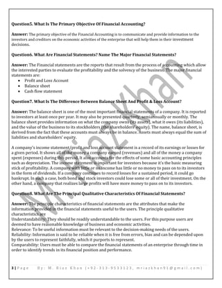 Accounting interview questions and answers by m riaz khan | PDF | Free ...