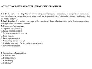Accounting interview questions answers | PPTX