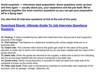 Accounting interview questions answers | PPTX