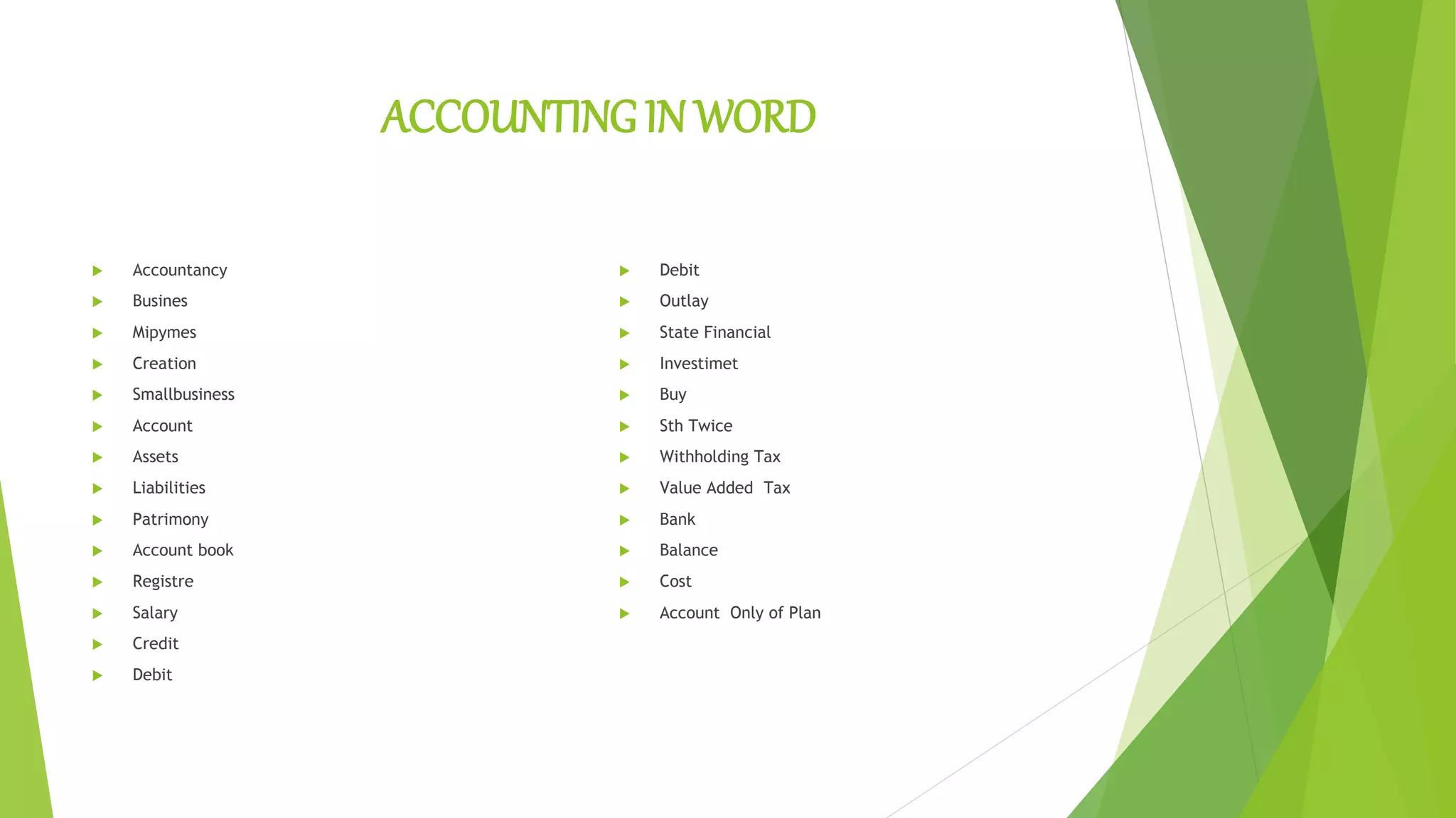 Accounting in word | PPTX