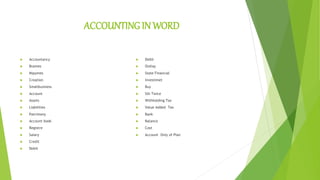 Accounting in word | PPTX