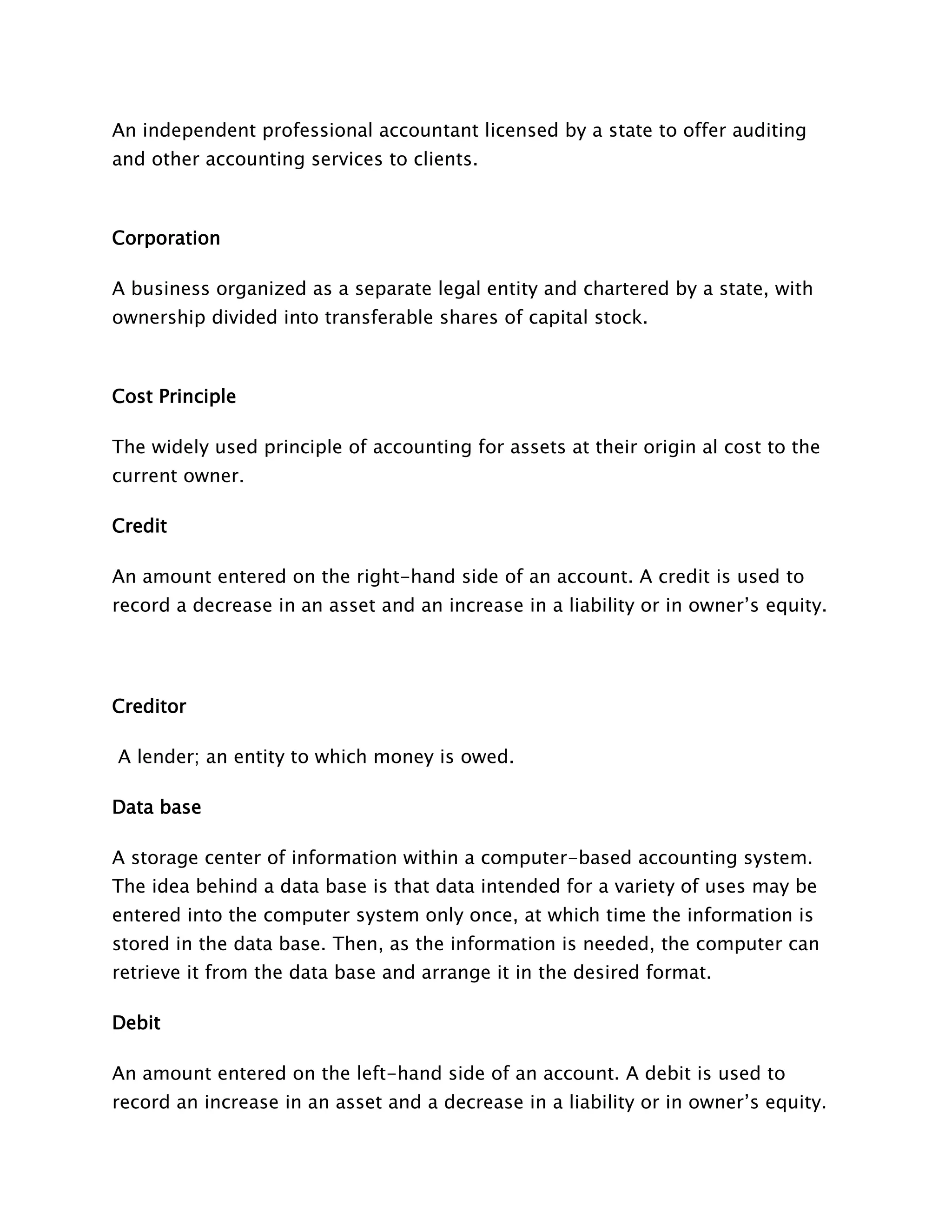 Accounting key terms | DOCX