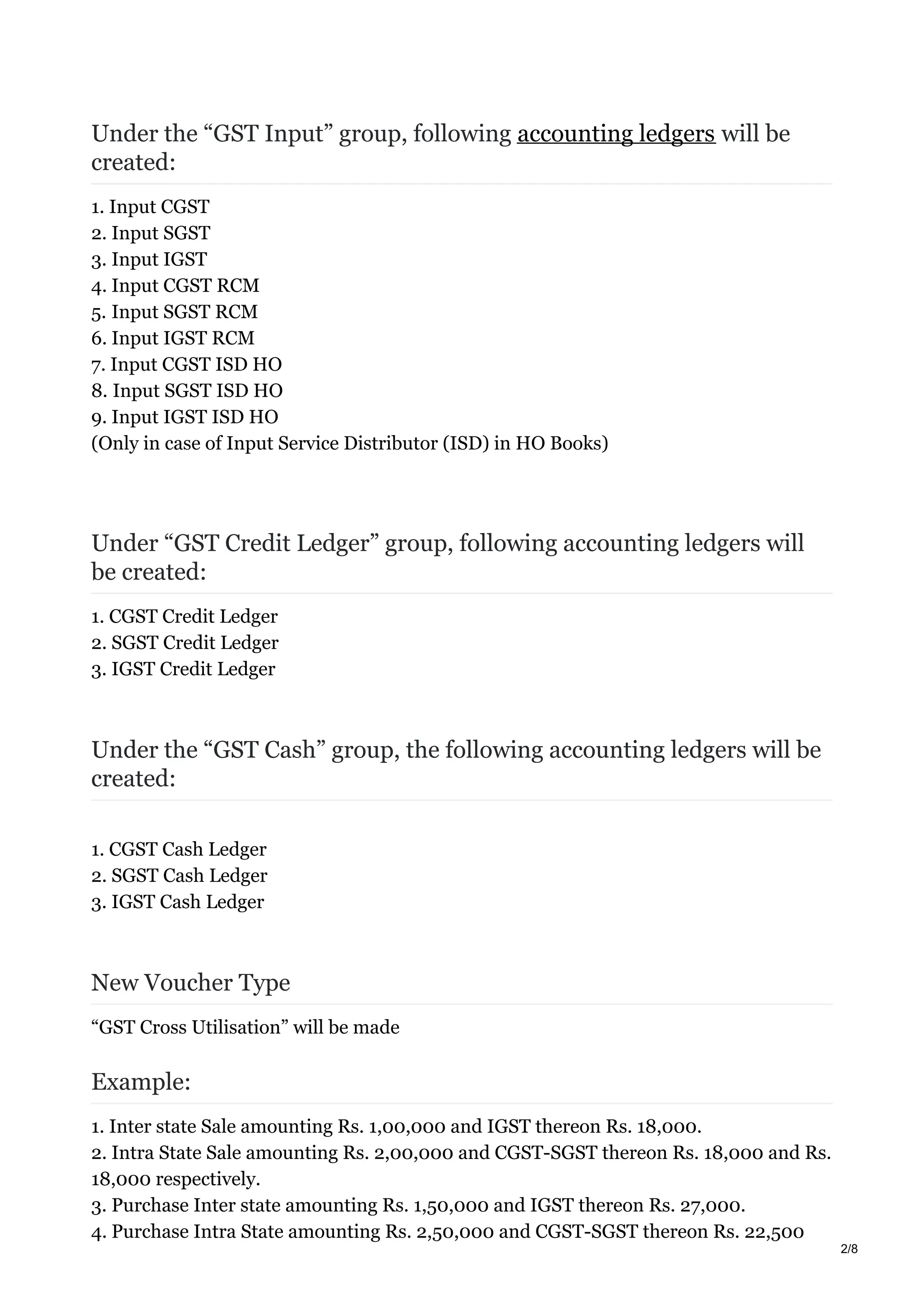 Accounting ledgers and entries in gst | PDF