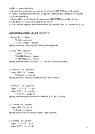 Accounting ledgers and entries in gst | PDF