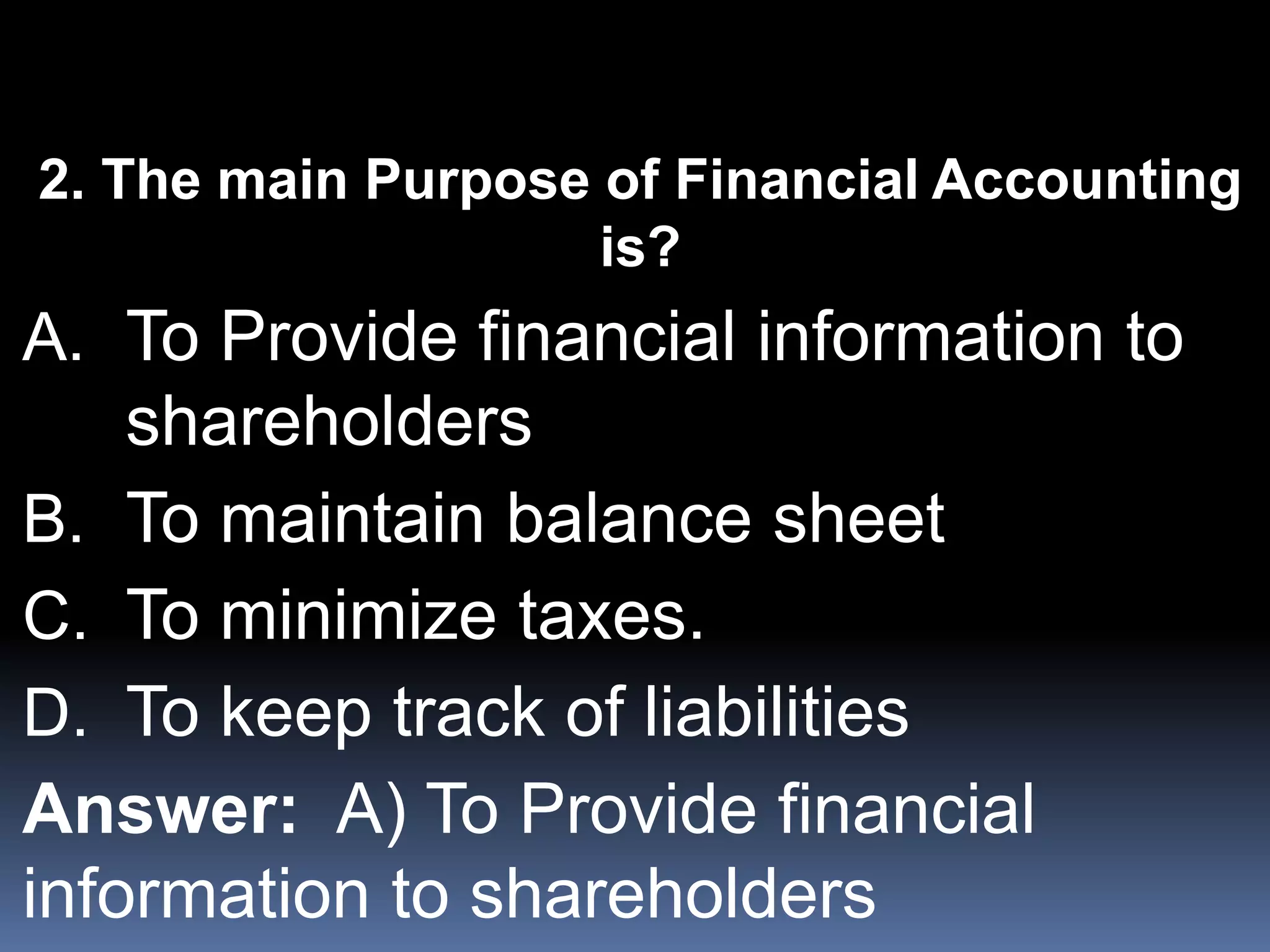 Financial Accounting MCQ | PPTX