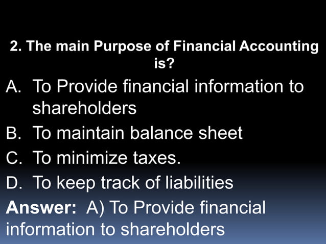 Financial Accounting MCQ | PPT
