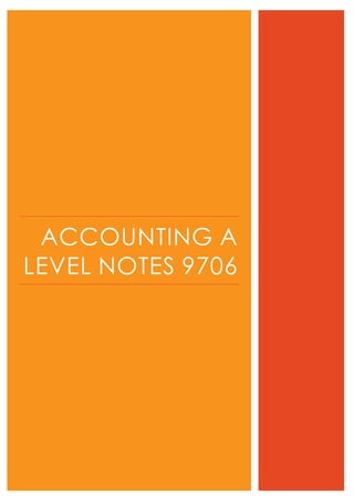 accounting 9706 short notes pdf cambridge | PDF