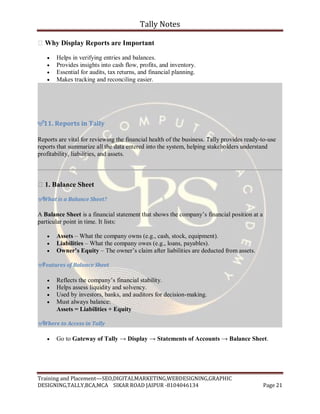 TALLY NOTES for students and get knowlege of Accountibg .pdf