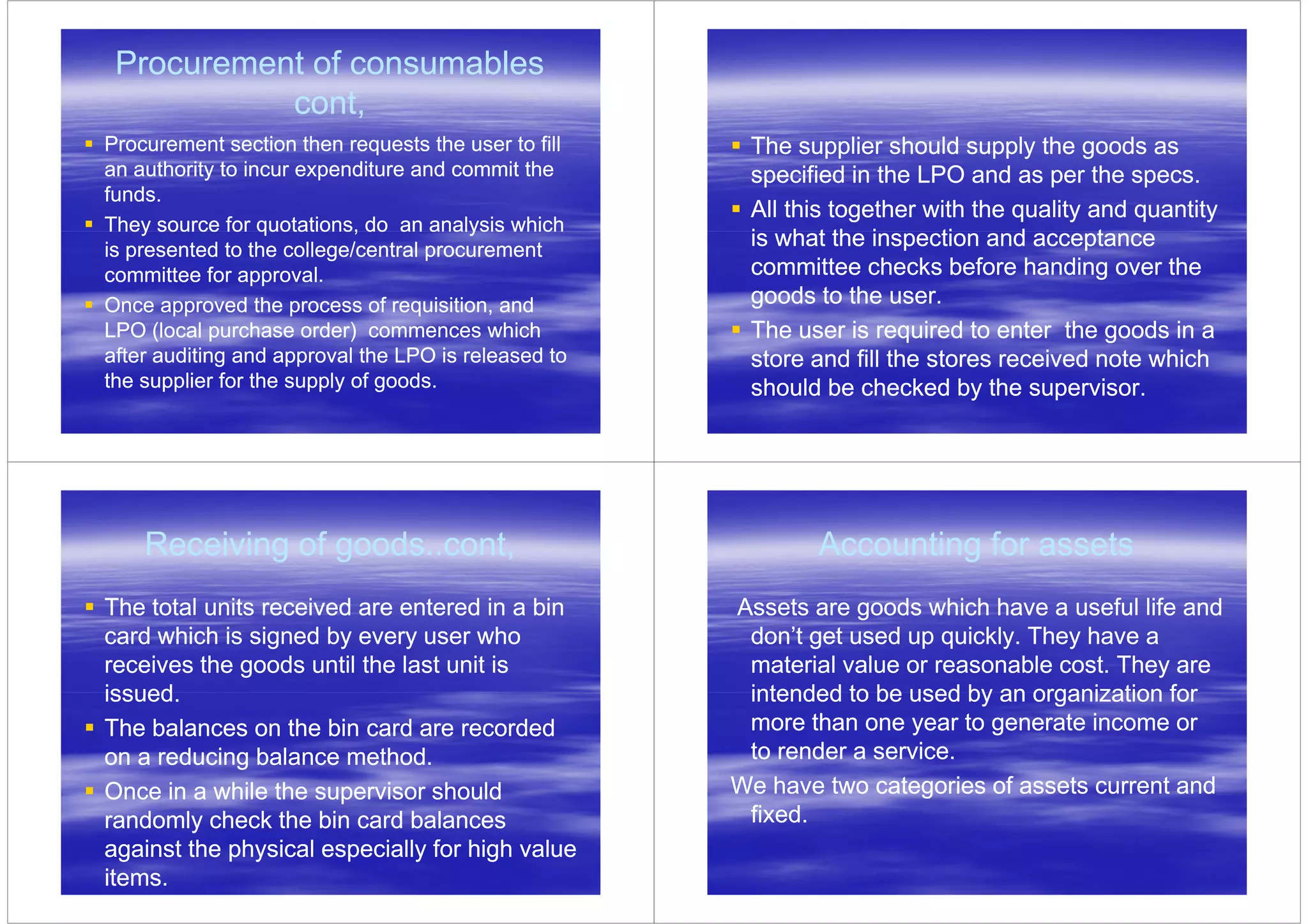Accounting of consumables and fixed assets | PDF