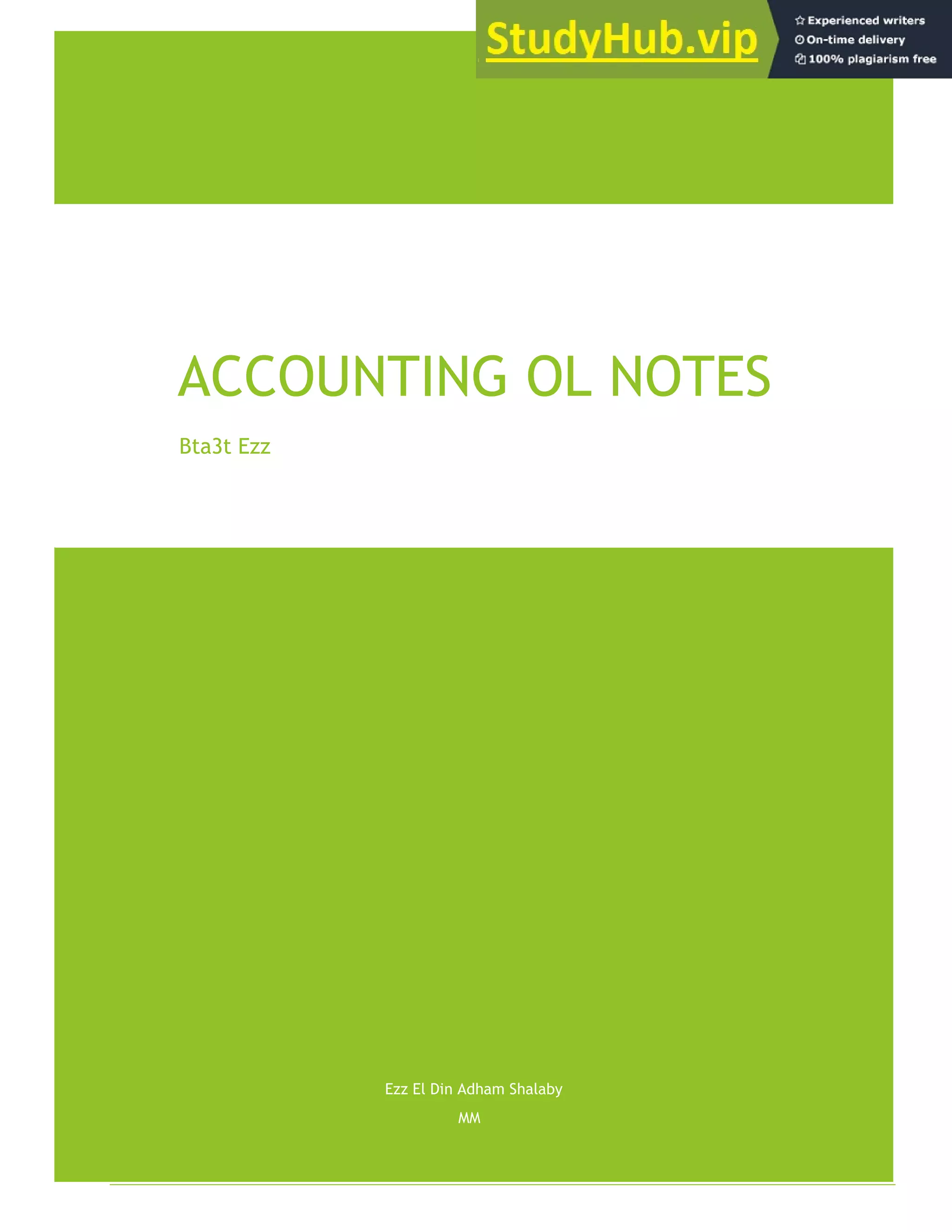 Accounting O Level | PDF