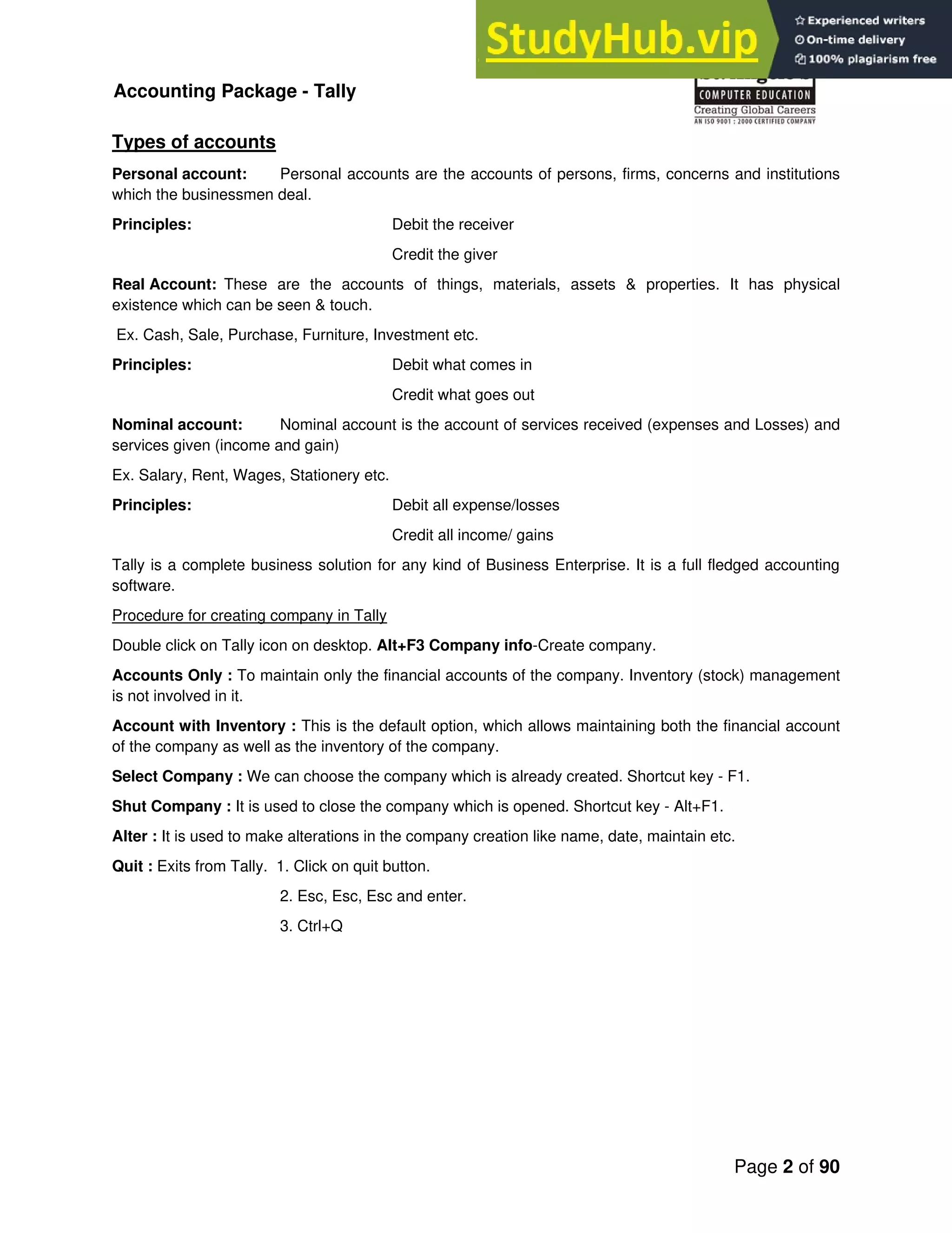 Accounting Package -Tally | PDF