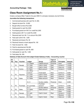 Accounting Package -Tally | PDF