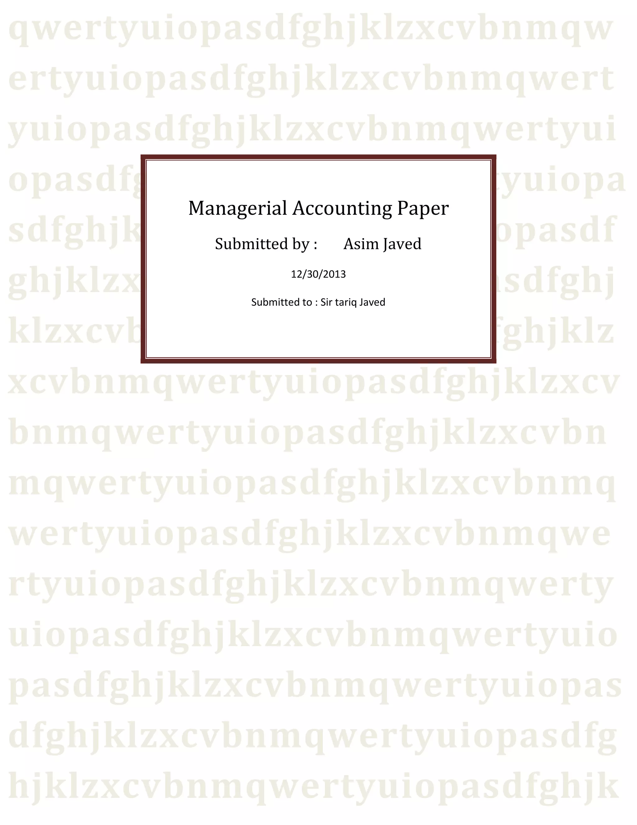 Accounting paper final | DOCX | Business Accounting & Finance | Business