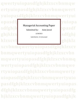 Accounting paper final | DOCX | Business Accounting & Finance | Business