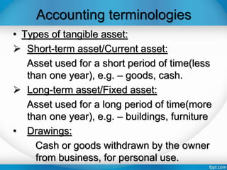 Basic Concepts, Principles & Terminologies used in Accounting | PPT | Stocks and Bonds ...