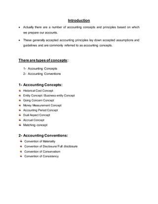 Accounting principles and Conventions | DOCX
