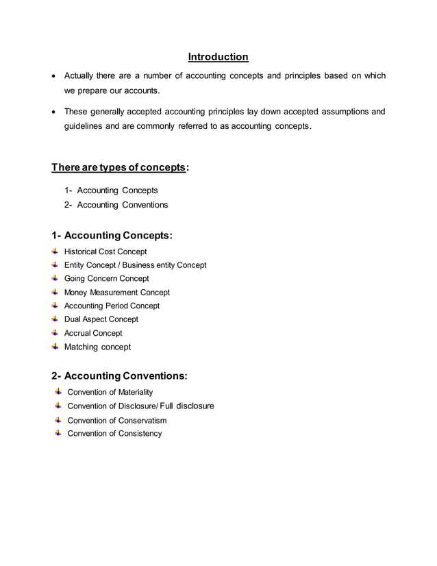 Accounting principles and Conventions | DOCX