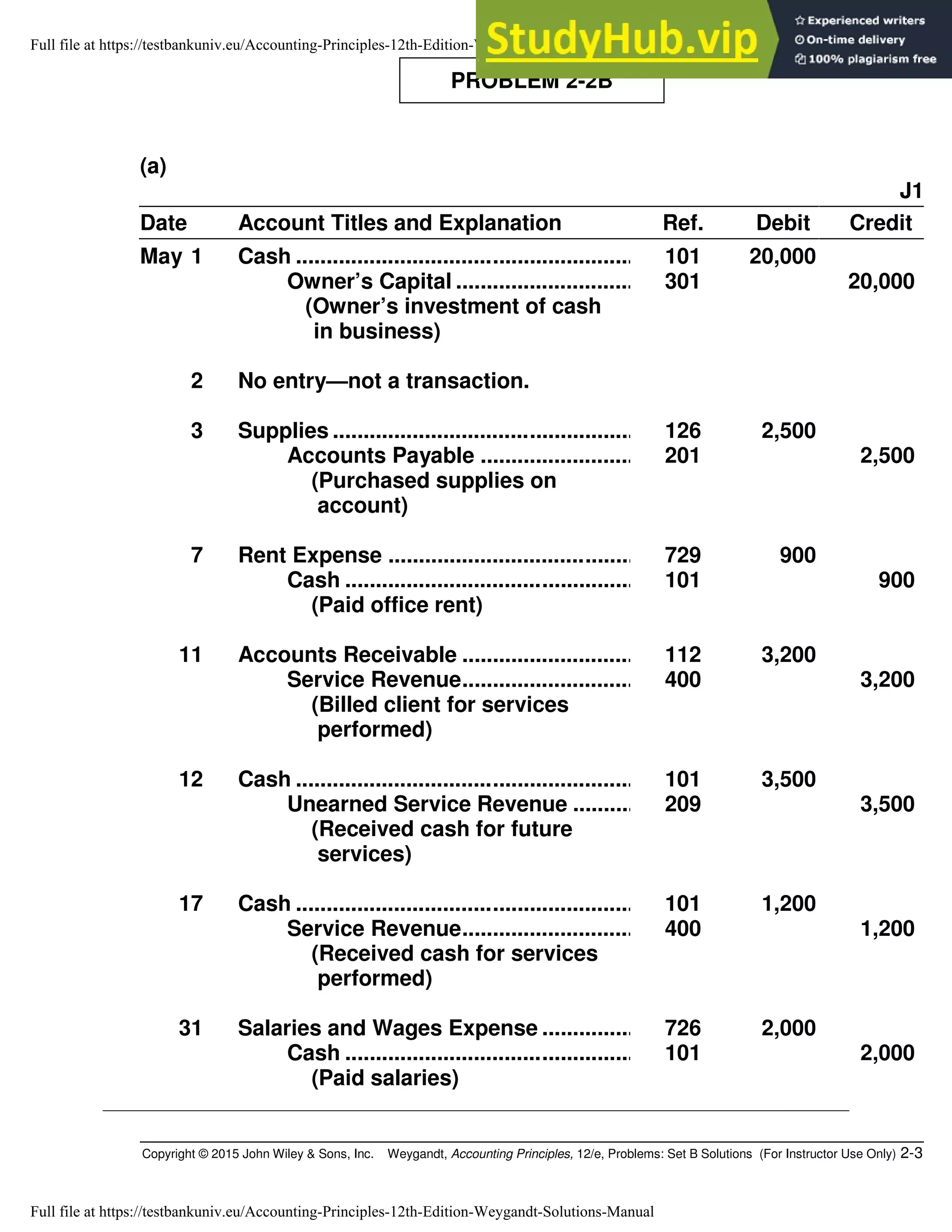 Accounting Principles 12Th Edition Weygandt Solutions Manual | PDF