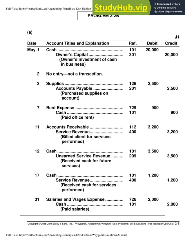 Accounting Principles 12Th Edition Weygandt Solutions Manual | PDF