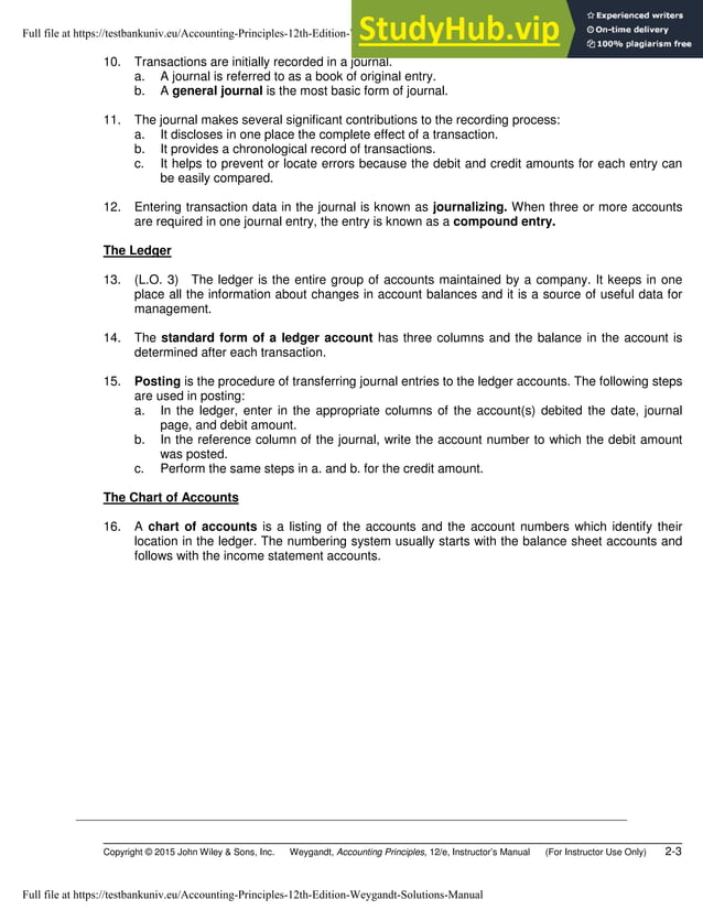 Accounting Principles 12Th Edition Weygandt Solutions Manual | PDF